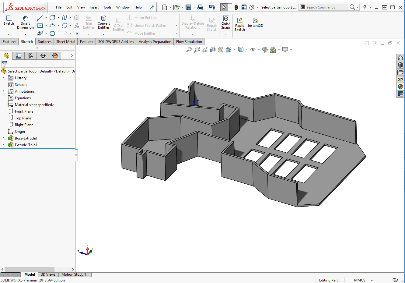 Select partial loop. | SolidEngineer