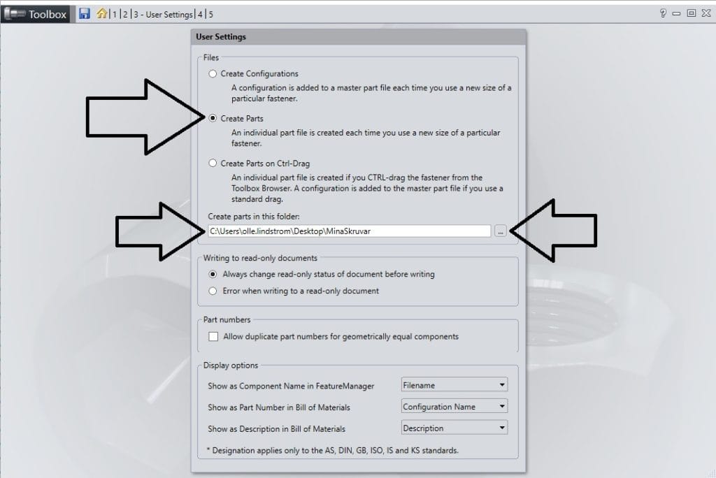 Spara Toolbox komponenter som part | SolidEngineer